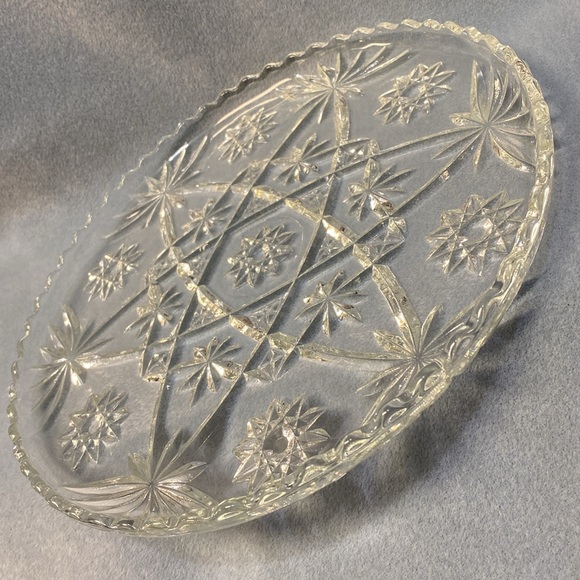 Anchor Hocking | Dining | Anchor Hocking Crystal Platter Saw Tooth ...
